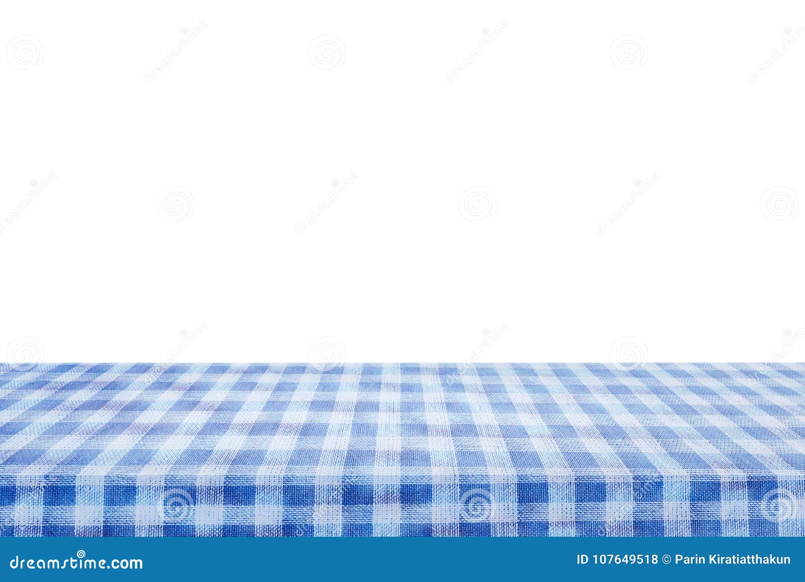 Checkered Tablecloth Texture Top View on White Background. Stock Photo ...
