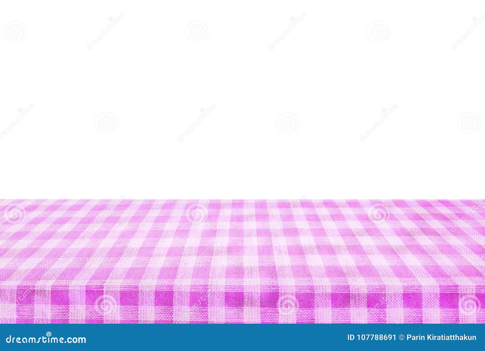 Checkered Tablecloth Texture Top View on White Background. Stock Image ...