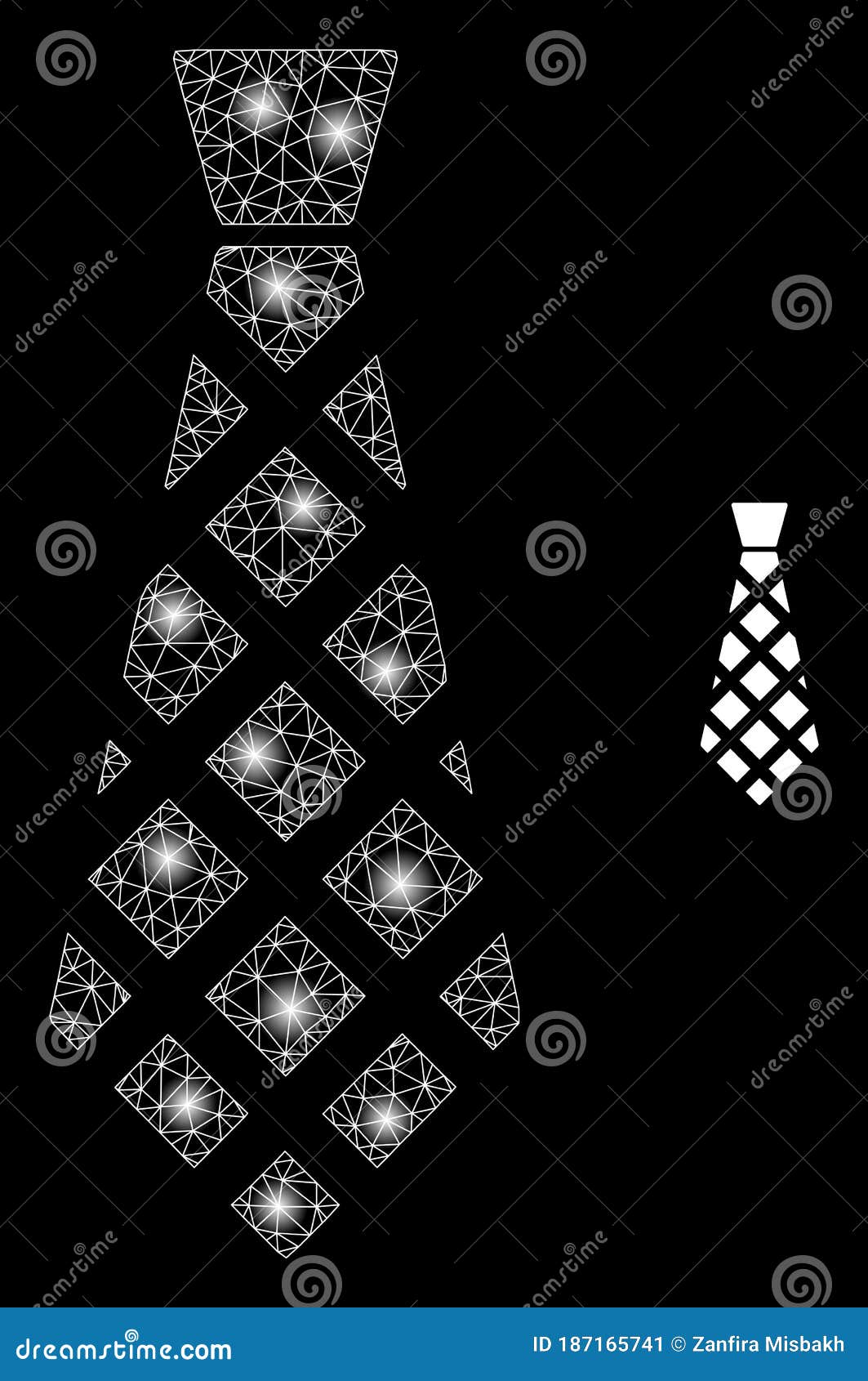 Checkered Tie - Bright Web Network with Light Spots Stock Vector ...