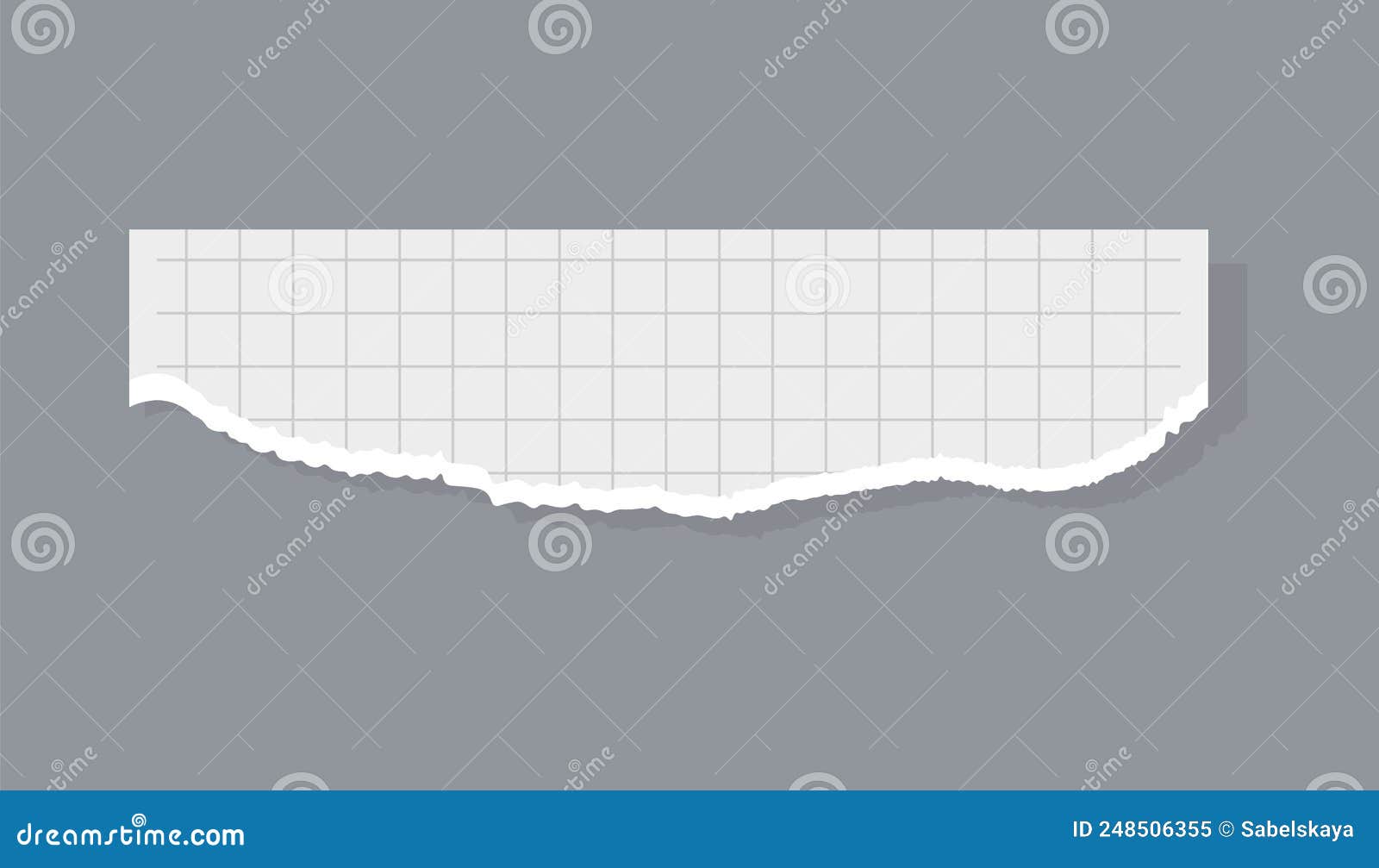 Checkered Torn Notebook Piece Flat Style, Vector Illustration Stock ...