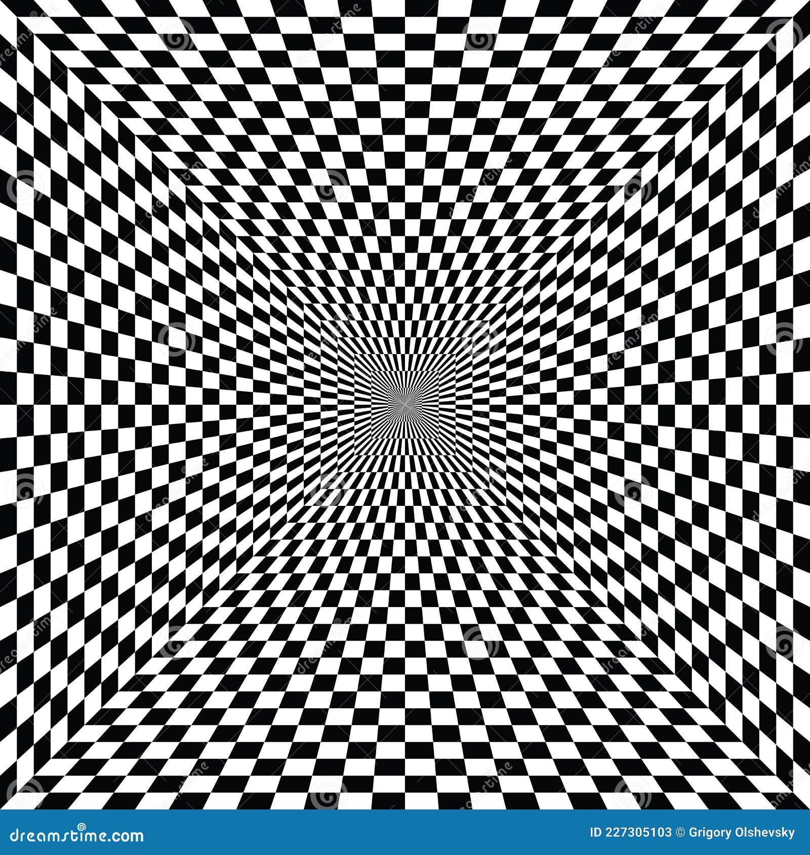 Checkered Waves Board. Abstract 3d Black and White Illusions Stock ...