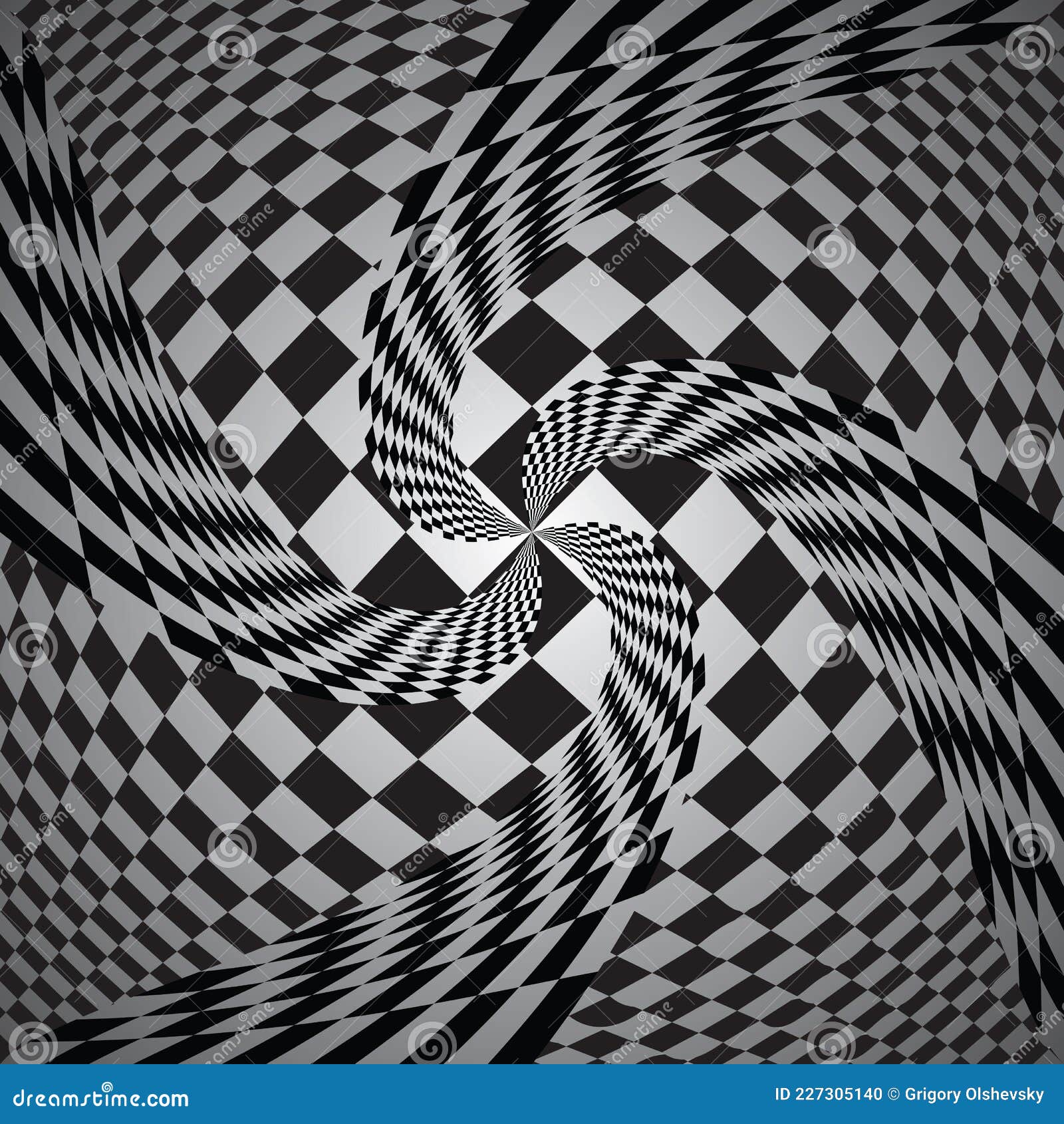Checkered Waves Board. Abstract 3d Black and White Illusions Stock ...
