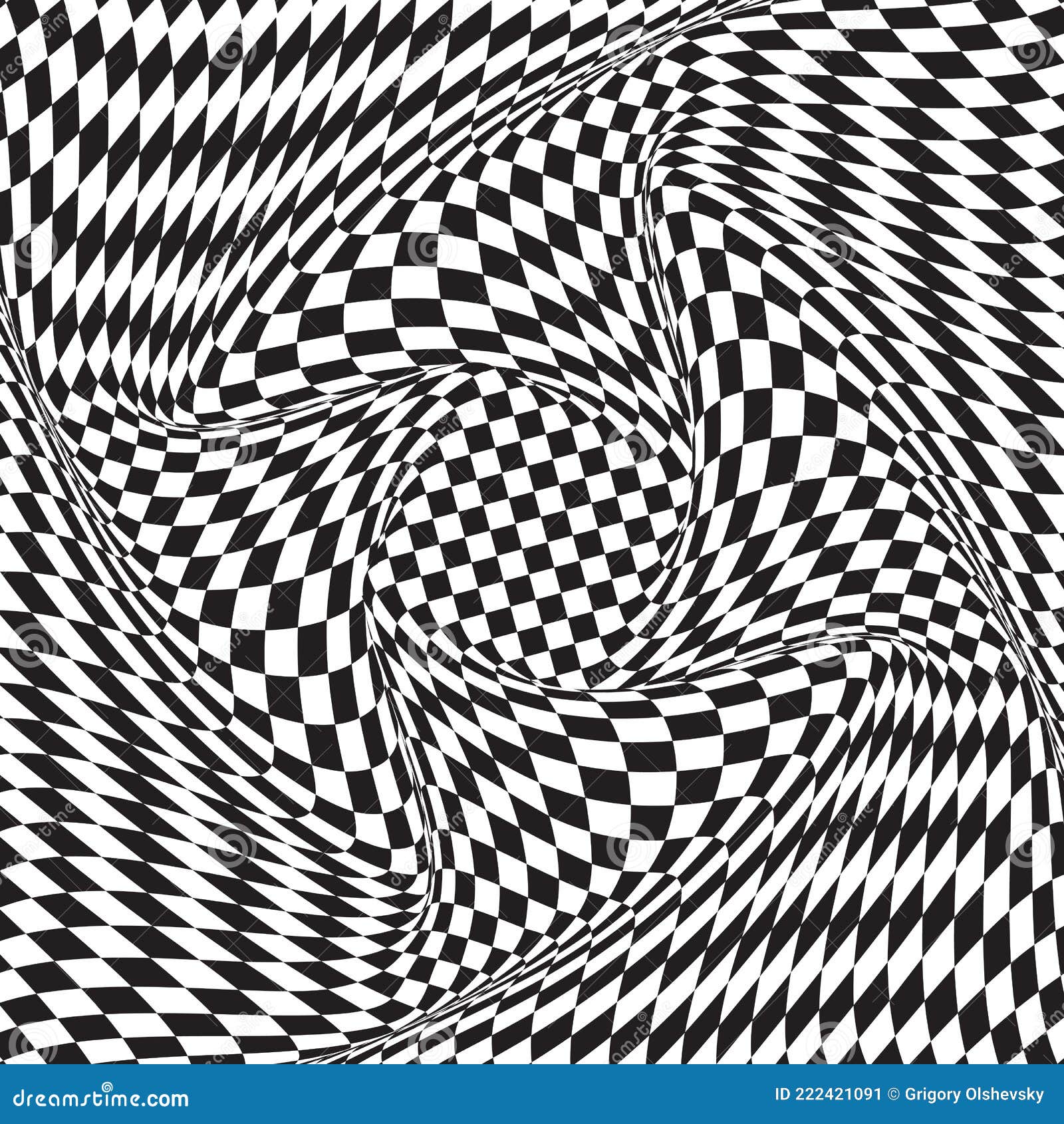 Checkered Waves Board. Abstract 3d Illusions Stock Vector ...
