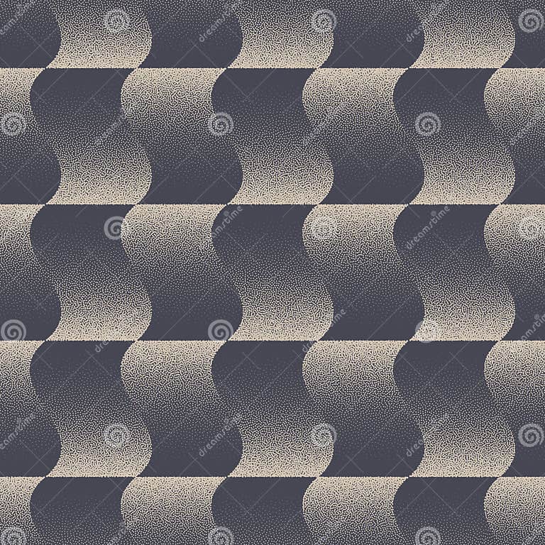 Checkered Wavy Structure Stippled Seamless Pattern Vector Abstract ...