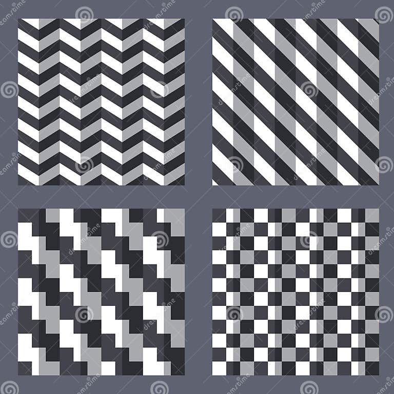 Checkered White Patterns Set Stock Illustration - Illustration of white ...