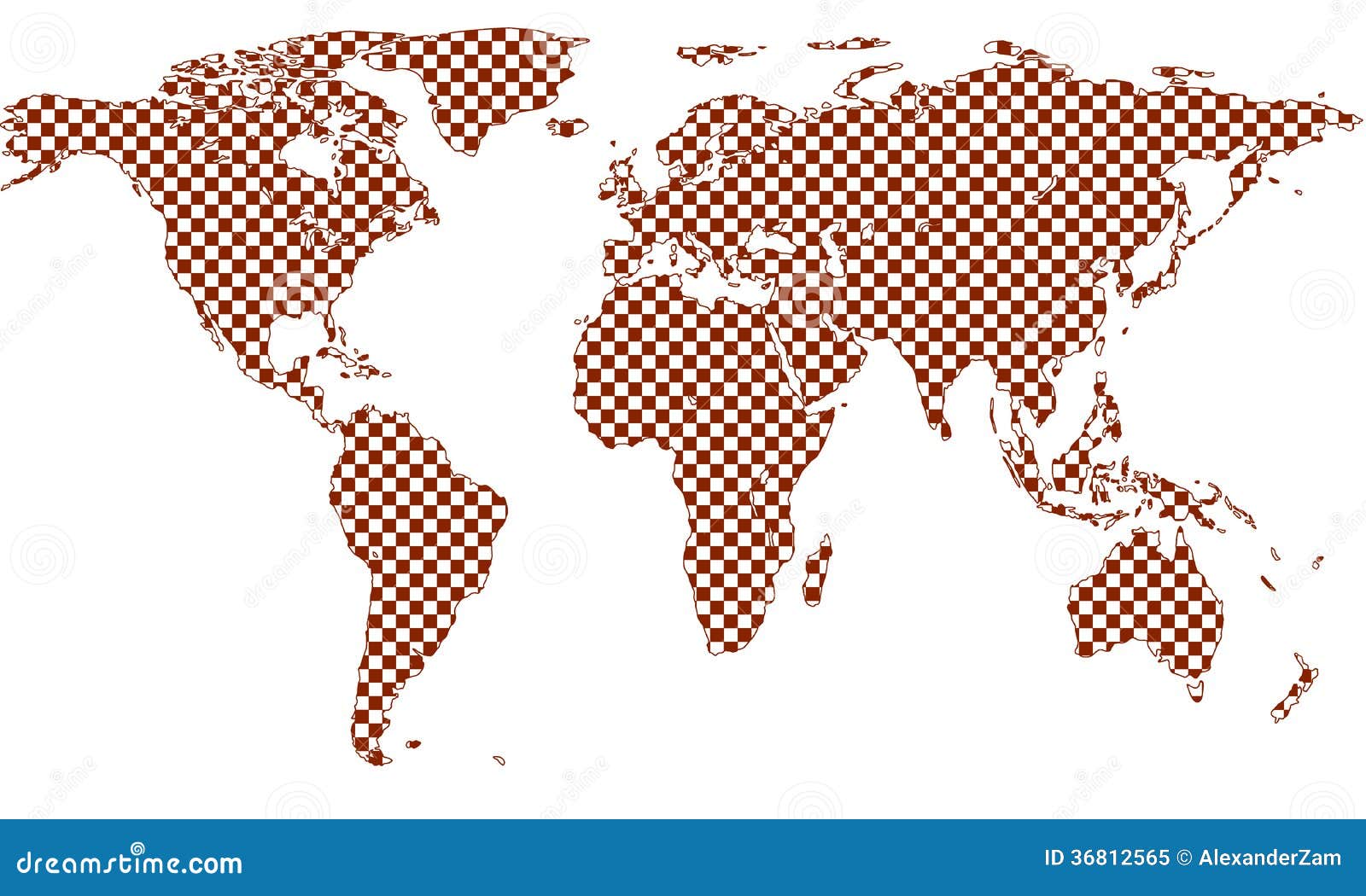 Checkered world map stock vector. Illustration of contour - 36812565
