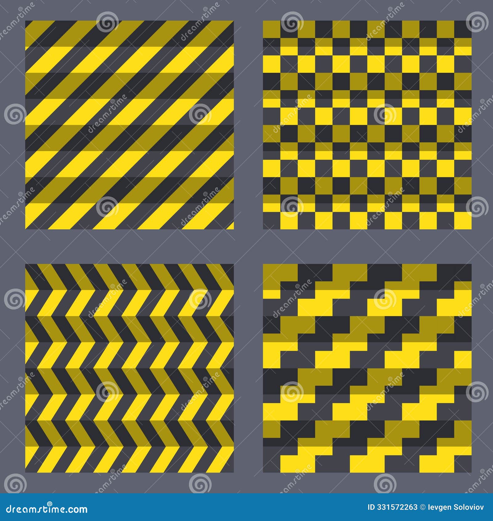 Checkered Yellow Patterns Set Stock Illustration - Illustration of ...