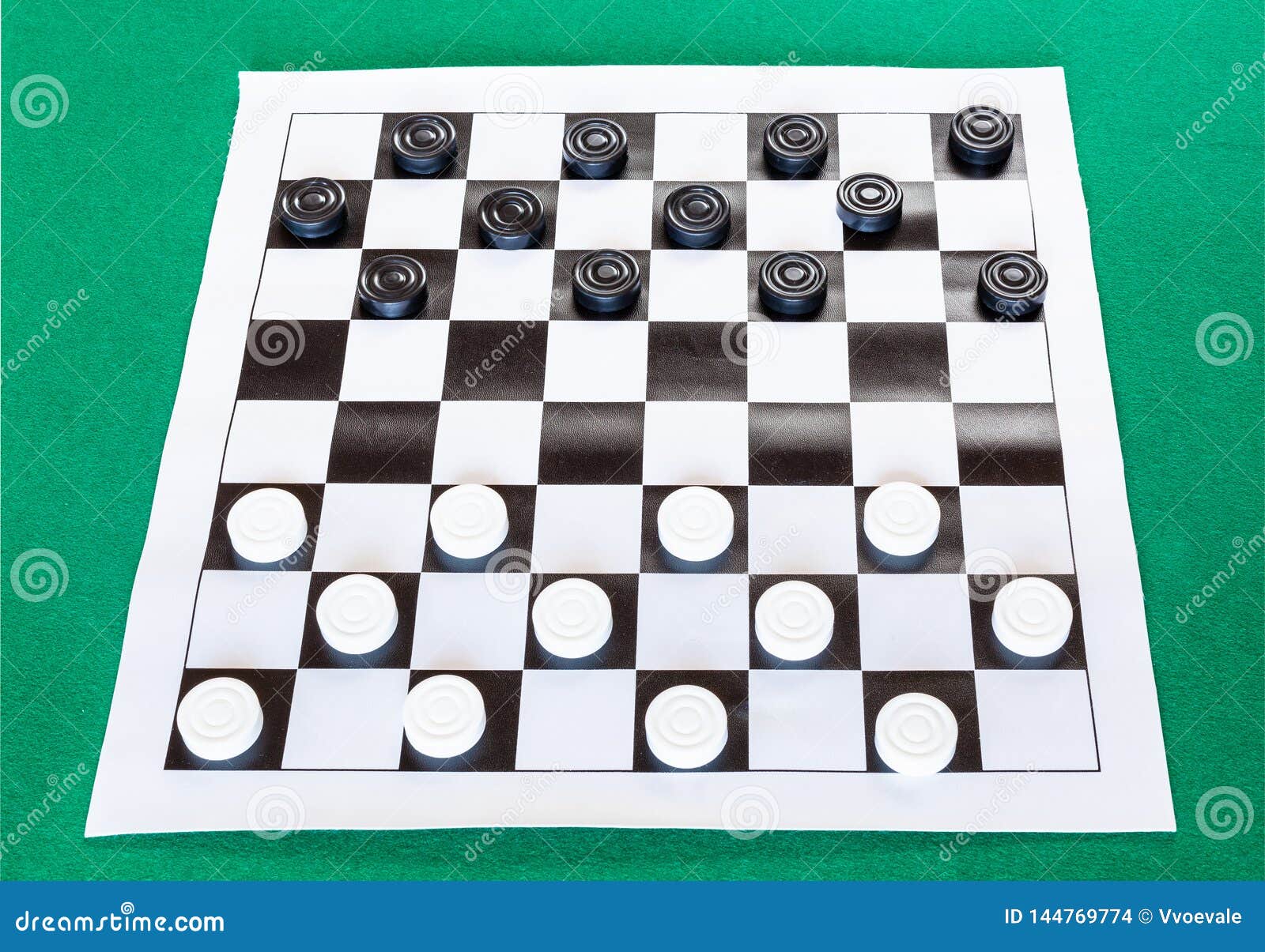 Checkers on Black and White Checkered Sheet Board Stock Photo - Image ...