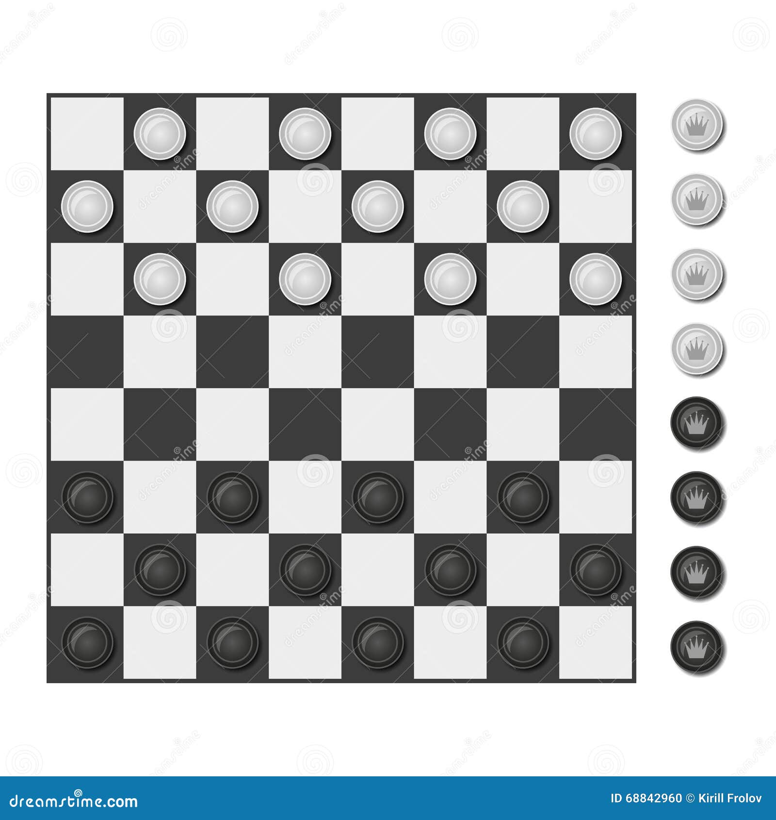 Checkers board game. stock vector. Illustration of black - 68842960