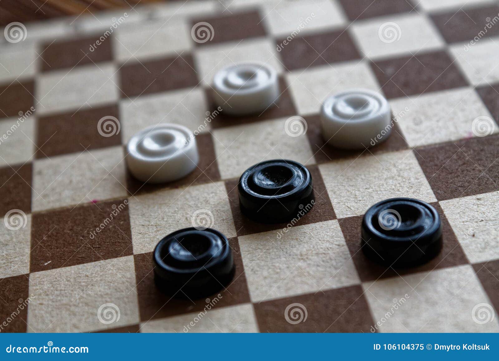 Checkers in Checkerboard Ready for Playing. Game Concept. Board Game ...