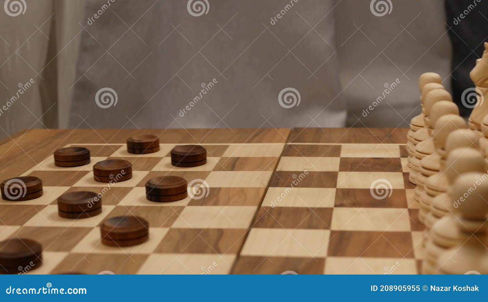 Checkers and Chess Spinning. Side View Stock Video - Video of ...