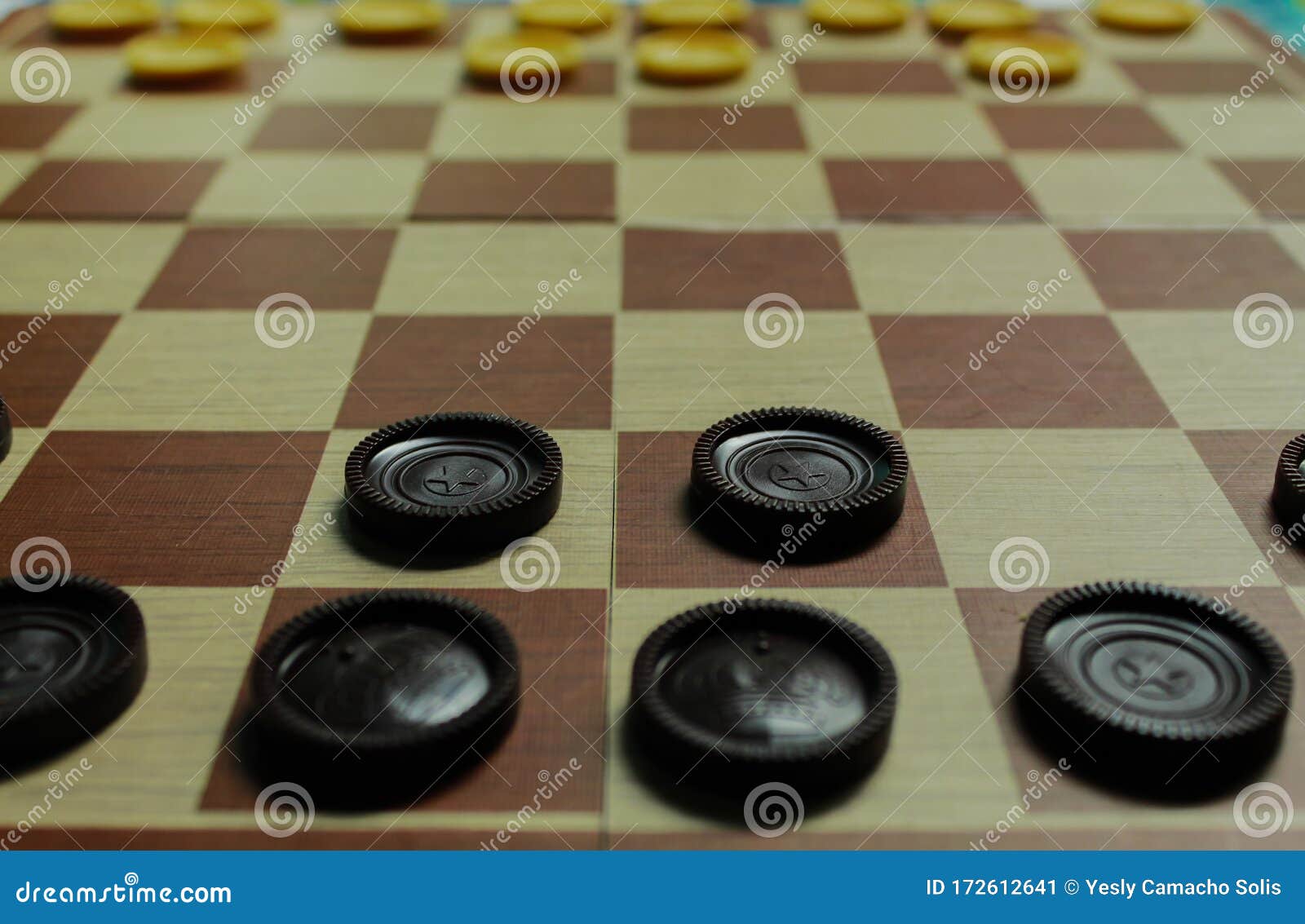 Checkers. Draught Board, White and Brown Pieces Stock Image - Image of ...
