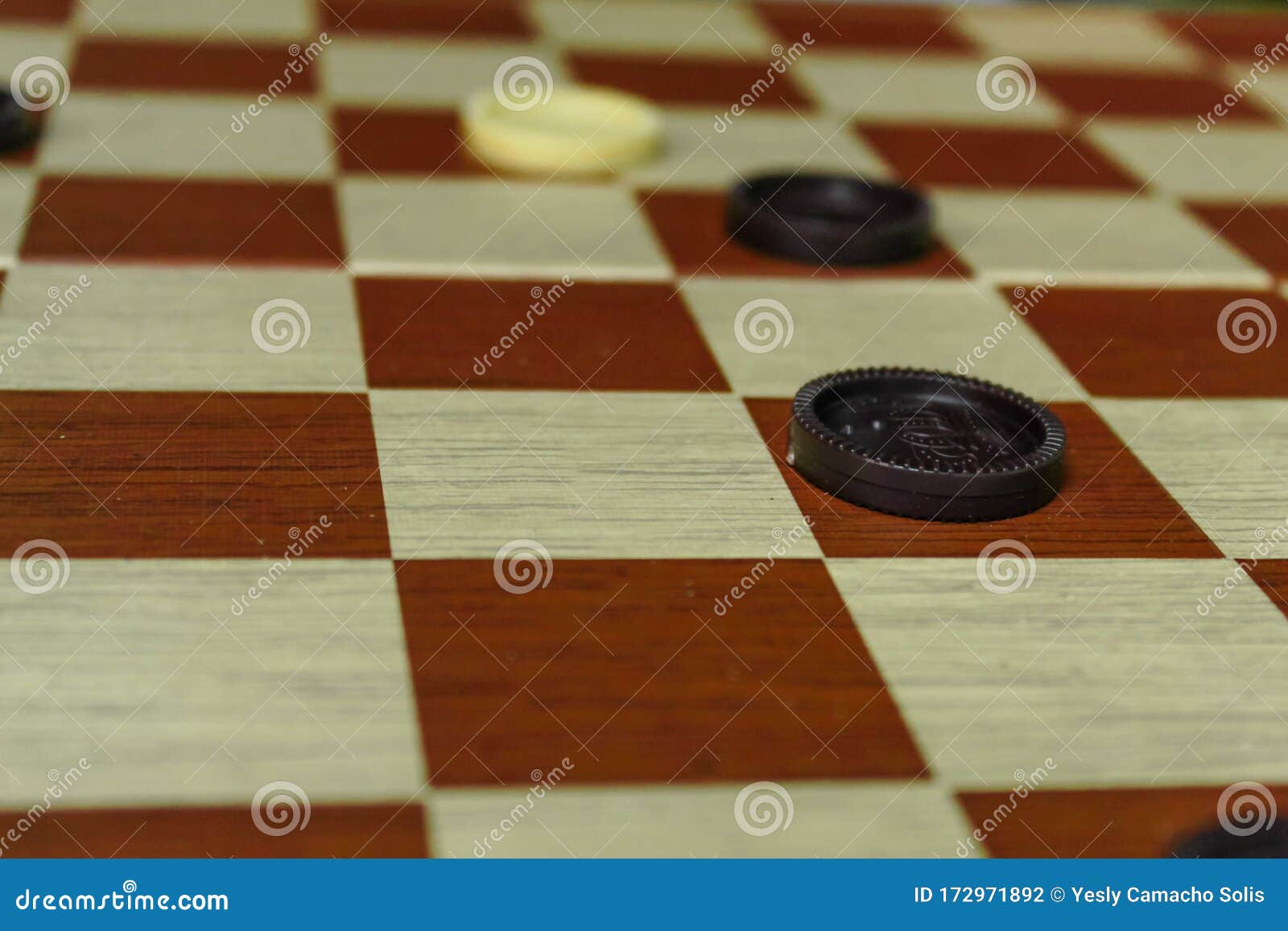 Checkers. Draught Board, White and Brown Pieces Stock Photo - Image of ...