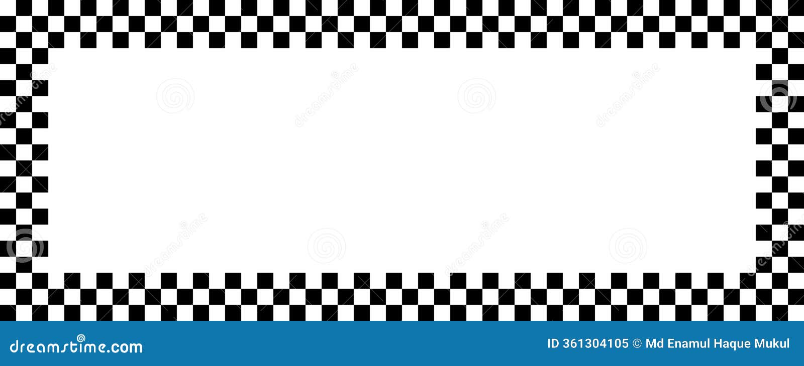Checkers Frame, Border in Line Art Style Geometric Seamless Pattern ...