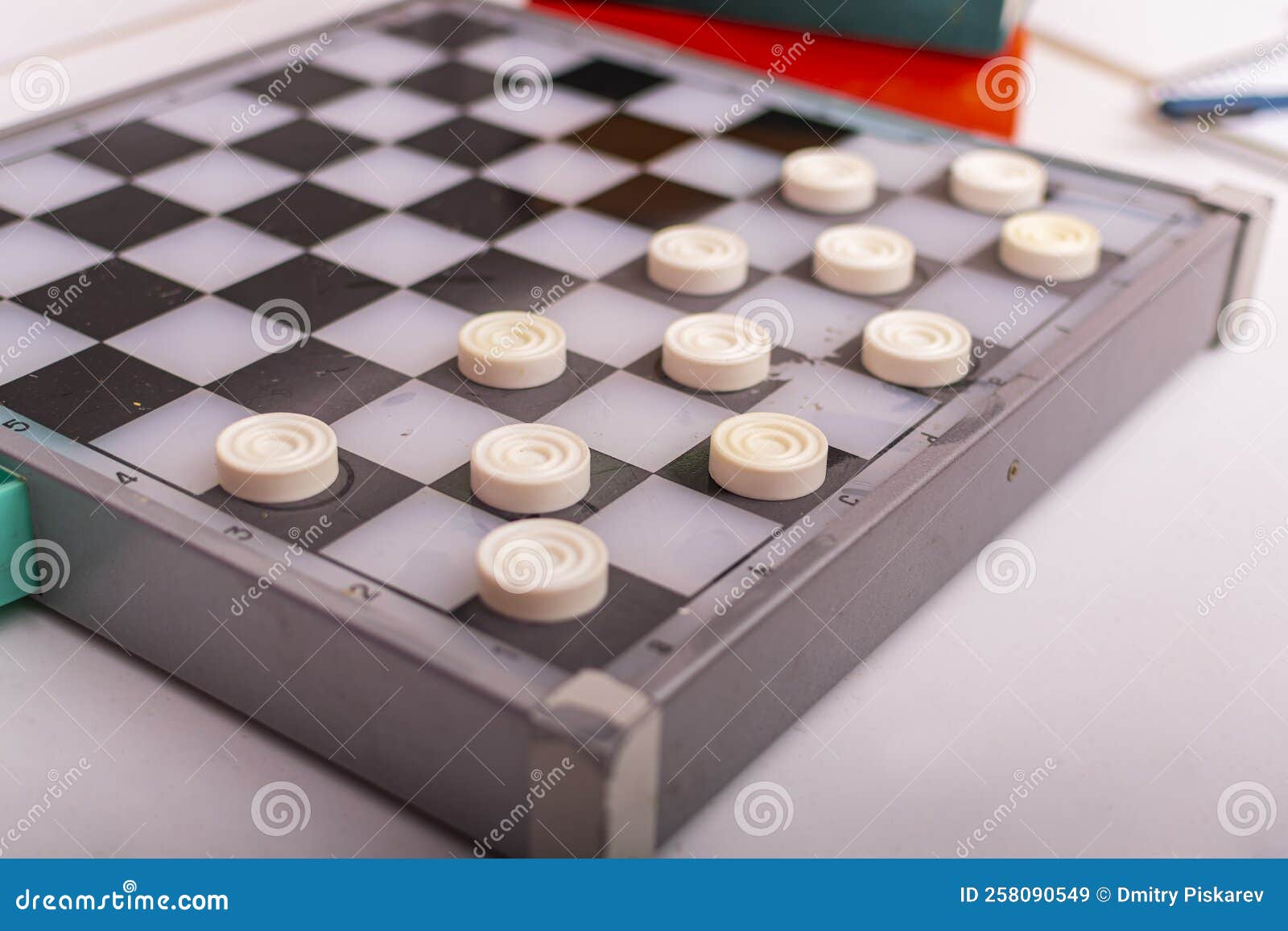 Checkers Game. Pieces are Placed on Game Board and Everything is Ready ...