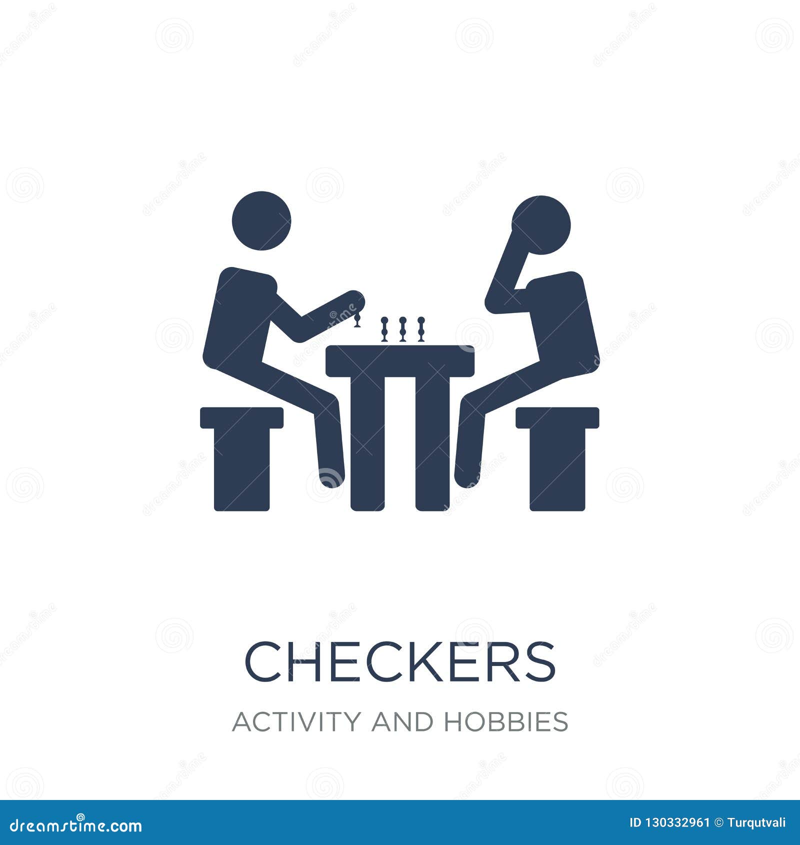 Checkers Icon. Trendy Flat Vector Checkers Icon on White Background ...