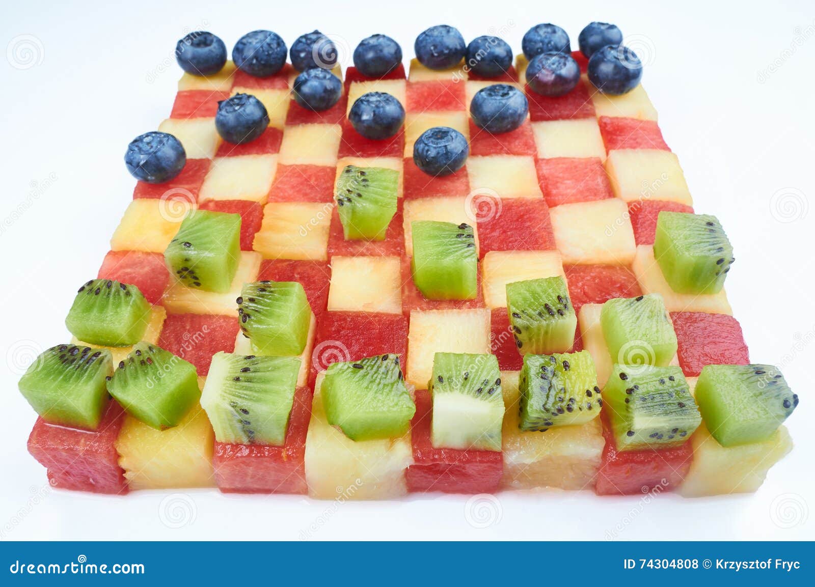 Checkers made from fruits stock photo. Image of concept - 74304808