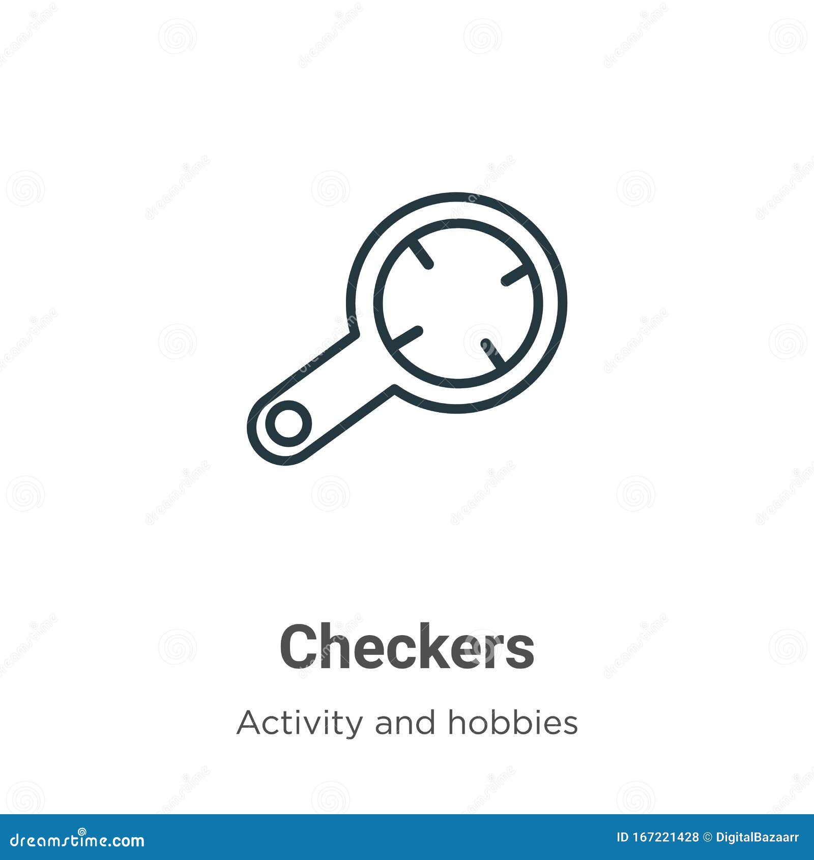 Checkers Outline Vector Icon. Thin Line Black Checkers Icon, Flat ...