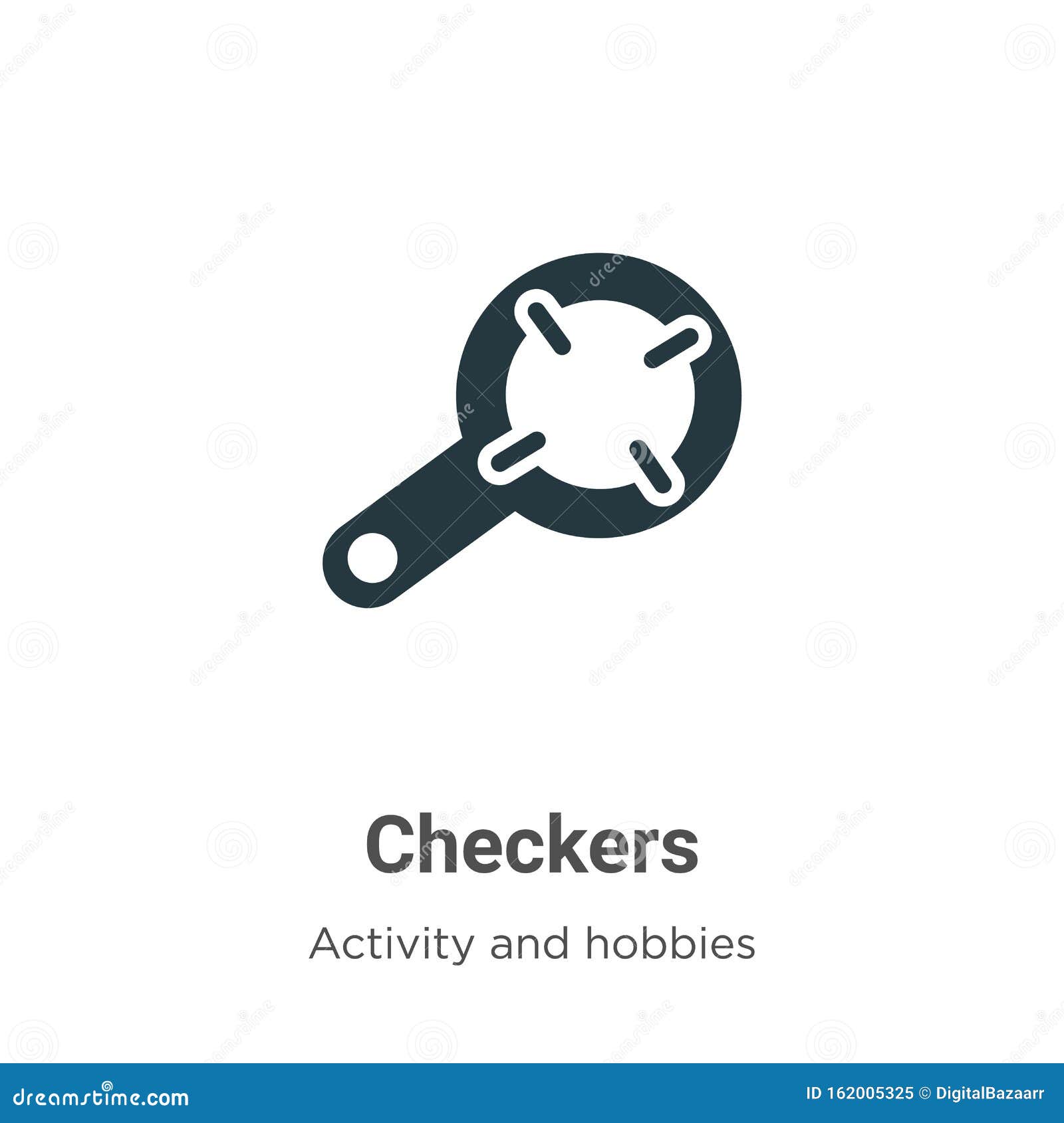 Checkers Vector Icon on White Background. Flat Vector Checkers Icon ...