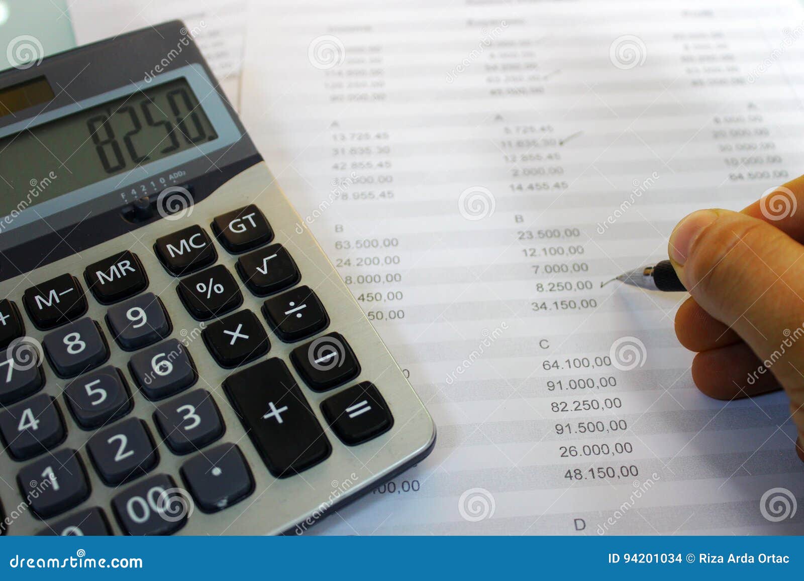 Checking the Accounts stock photo. Image of calculator - 94201034