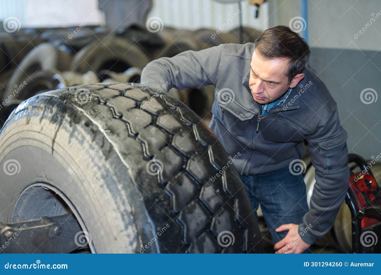 Checking Air Pressure in Tractir Tyre Stock Photo - Image of hard ...