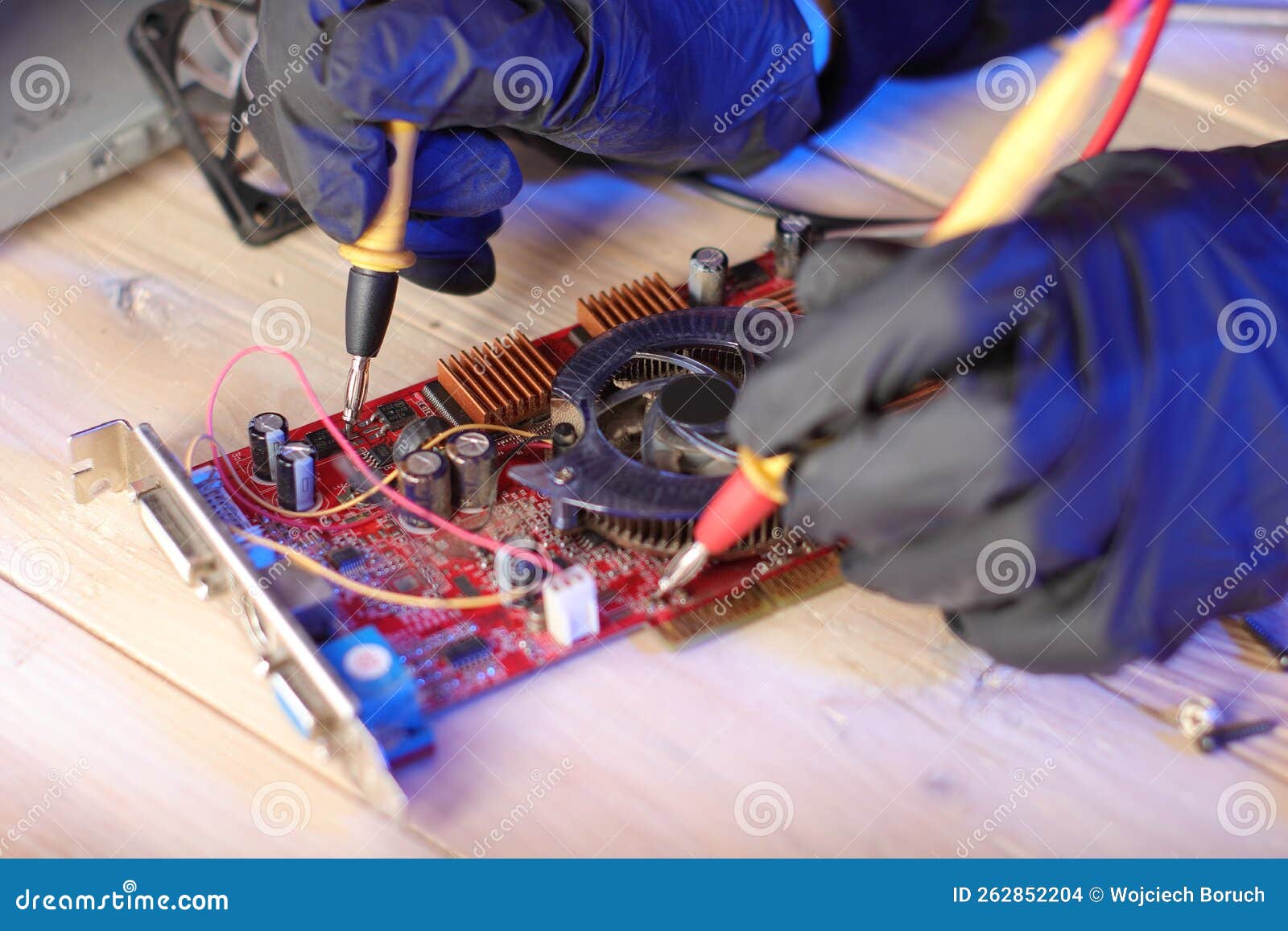 Checking with an Ammeter a Graphics Card from an Old Computer Stock ...