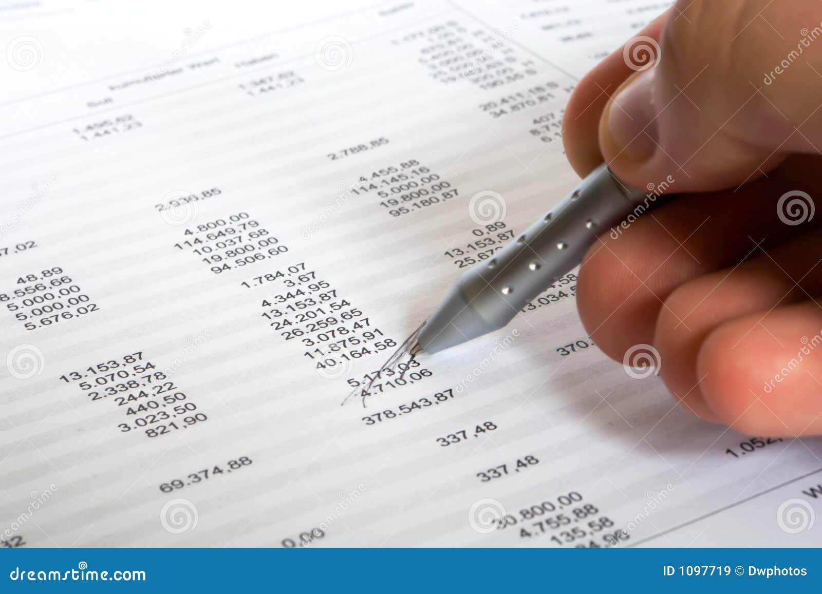 Checking balance stock image. Image of report, listing - 1097719