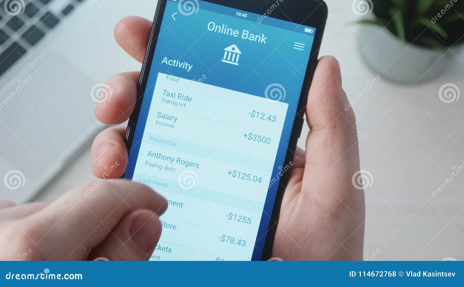 Checking Banking Activity Using Banking App Stock Footage - Video of ...