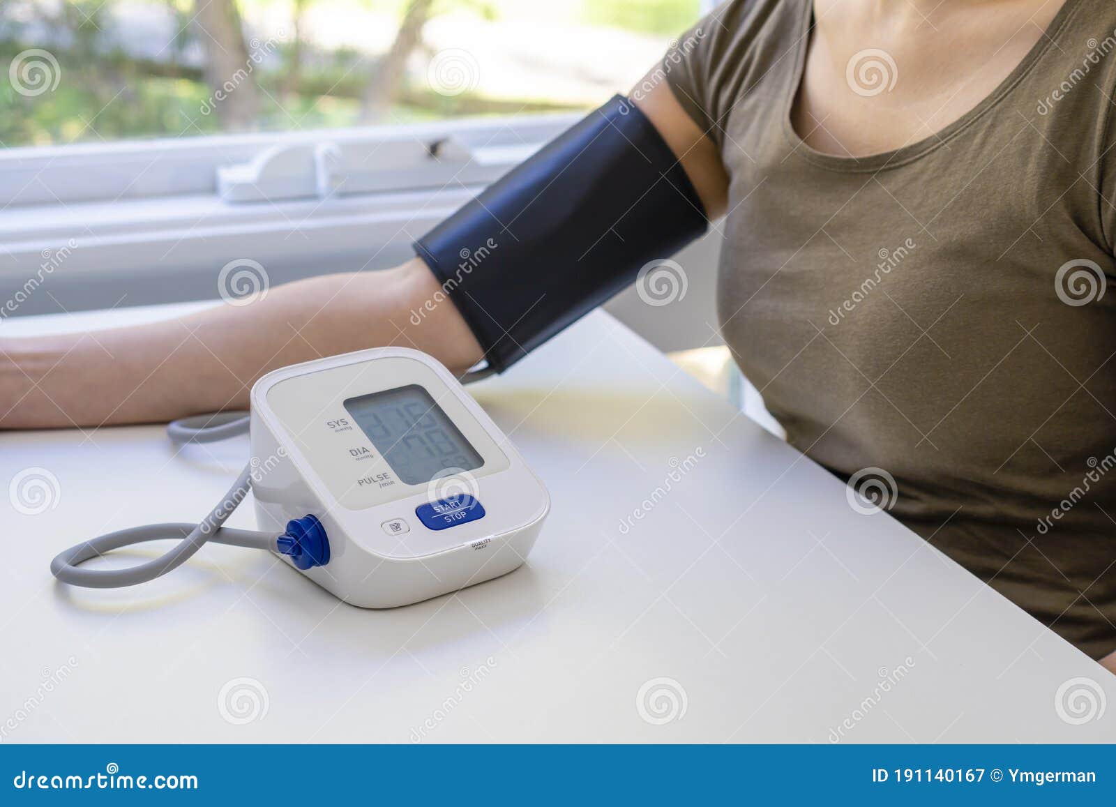 Checking Blood Pressure at Home Stock Image - Image of diagnosis, heart ...