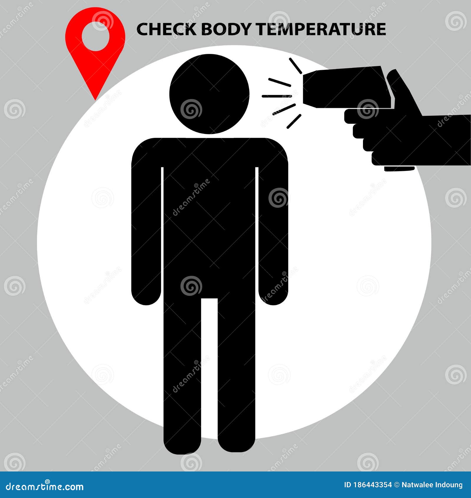 Checking Body Temperature Icon, Stock Vector - Illustration of heat ...