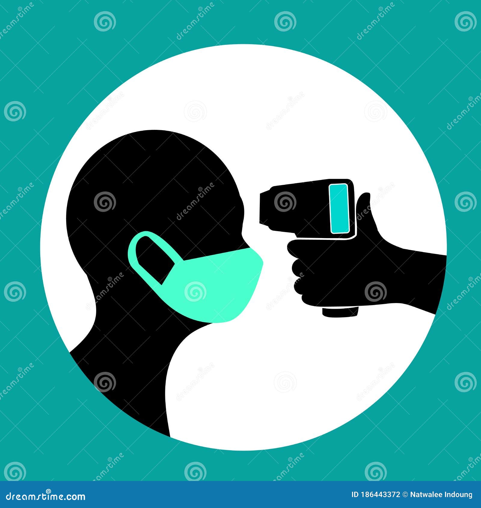 Checking Body Temperature Icon, Stock Vector - Illustration of infect ...