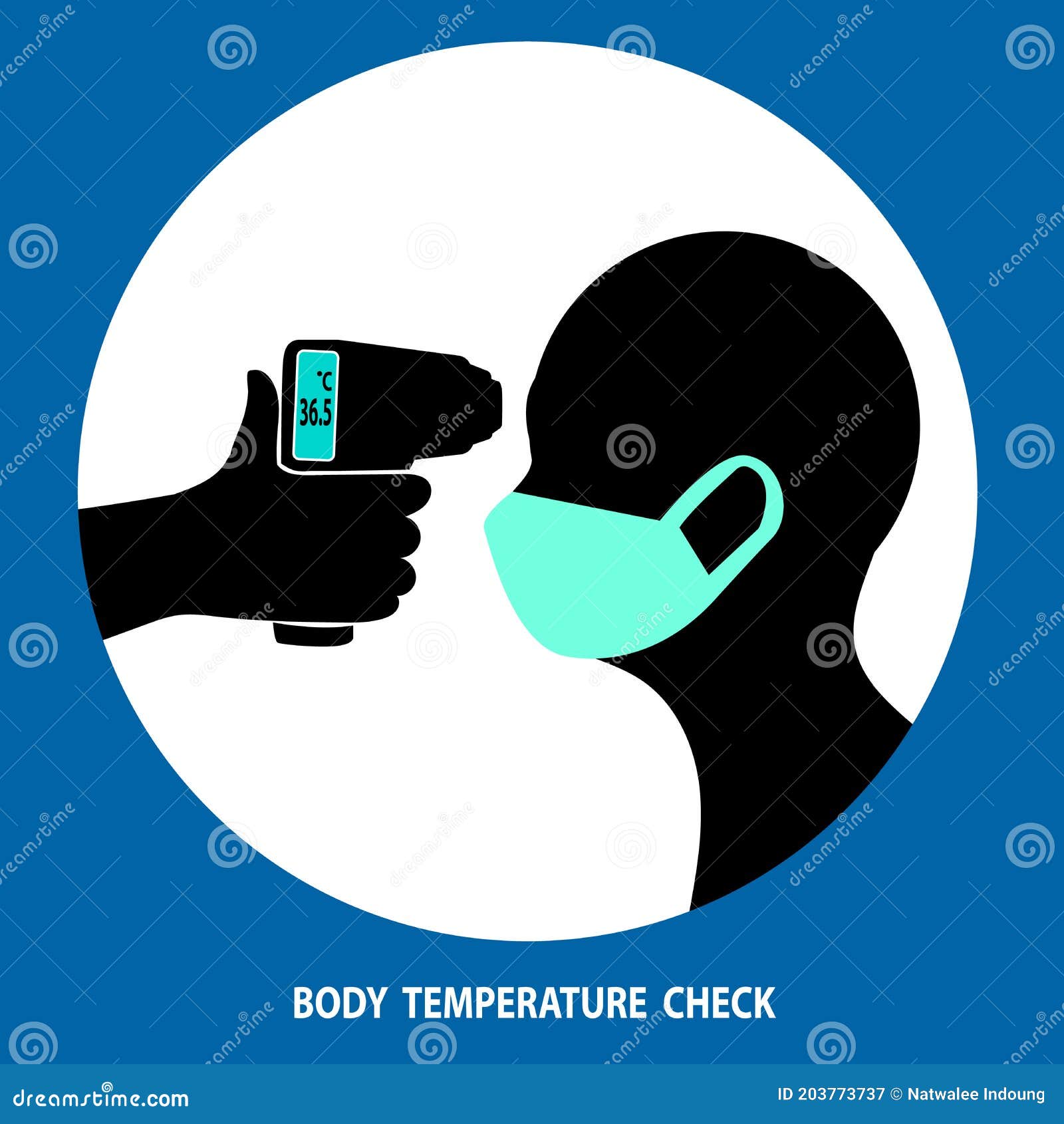 Checking Body Temperature Icon, Coronavirus and Covid 19, Temperature ...