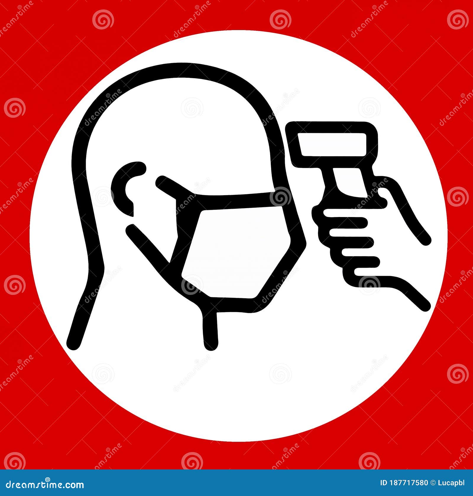 Checking Body Temperature. Safety Sign Stock Illustration ...