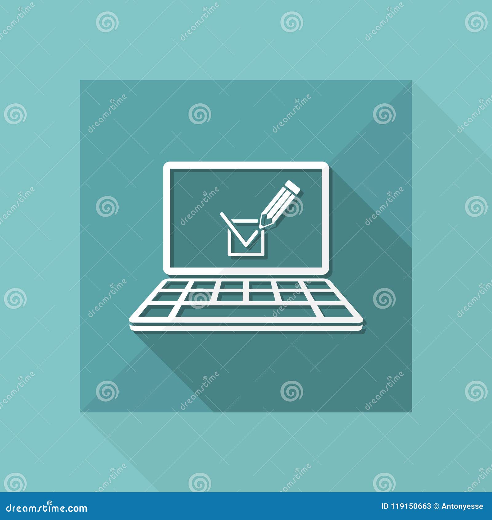 Checking box web icon stock vector. Illustration of modern - 119150663