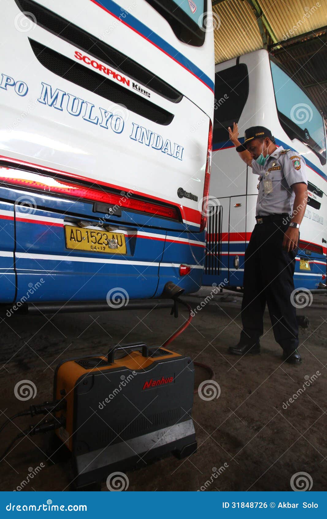 Checking bus editorial photo. Image of driver, asia, checking - 31848726