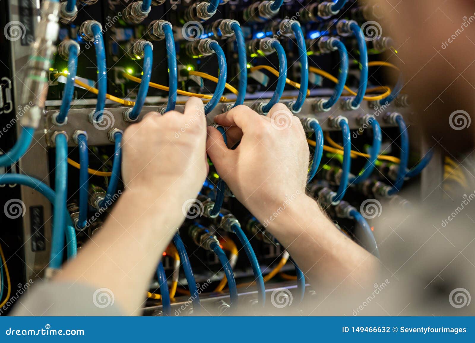 Checking Cables of Switchboard Stock Photo - Image of technology ...