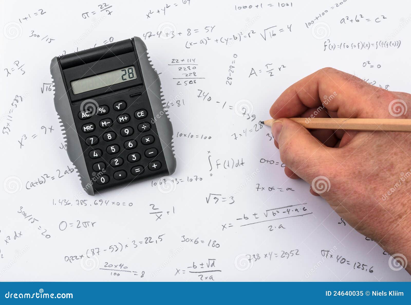 Checking the Calculations on a Pocket Calculator Stock Image - Image of ...