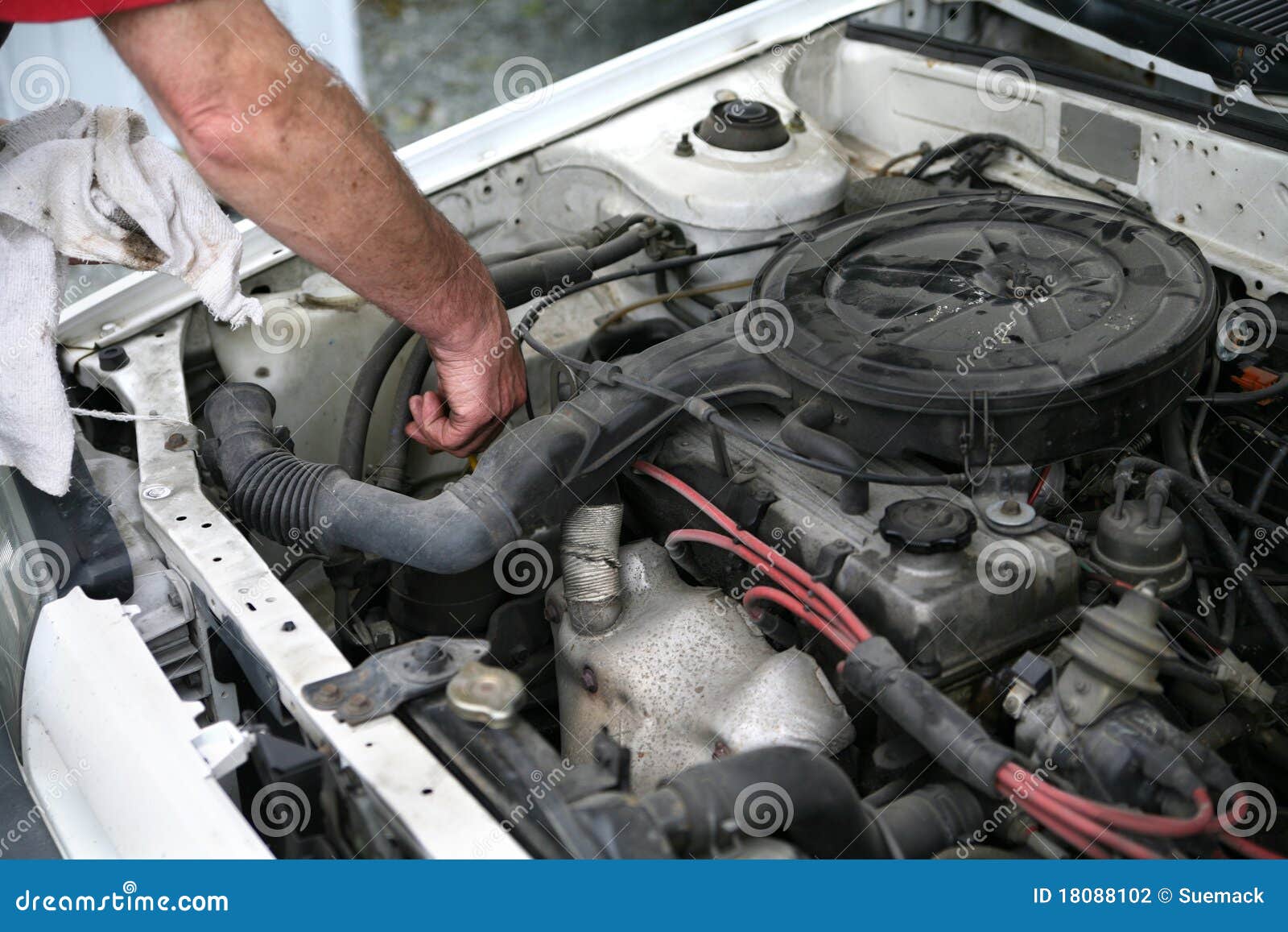 Checking car oil stock photo. Image of check, engine - 18088102