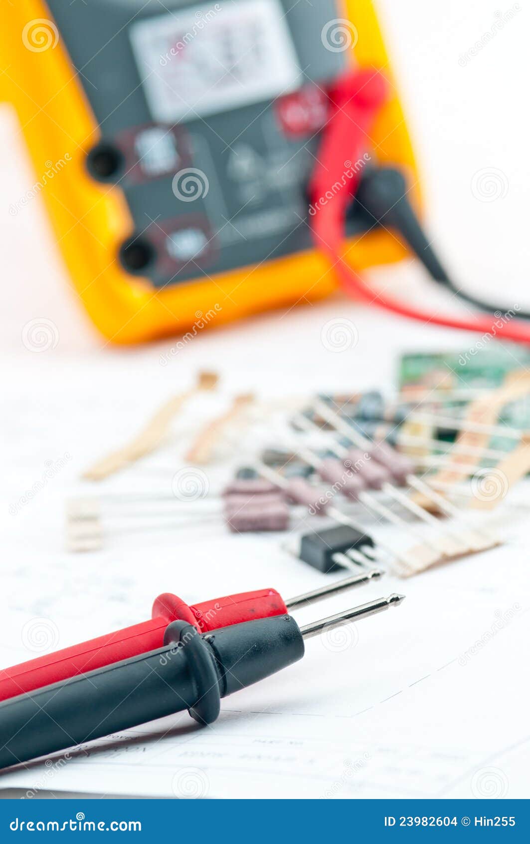 Checking Circuit by Multi-Meter Stock Photo - Image of measure ...