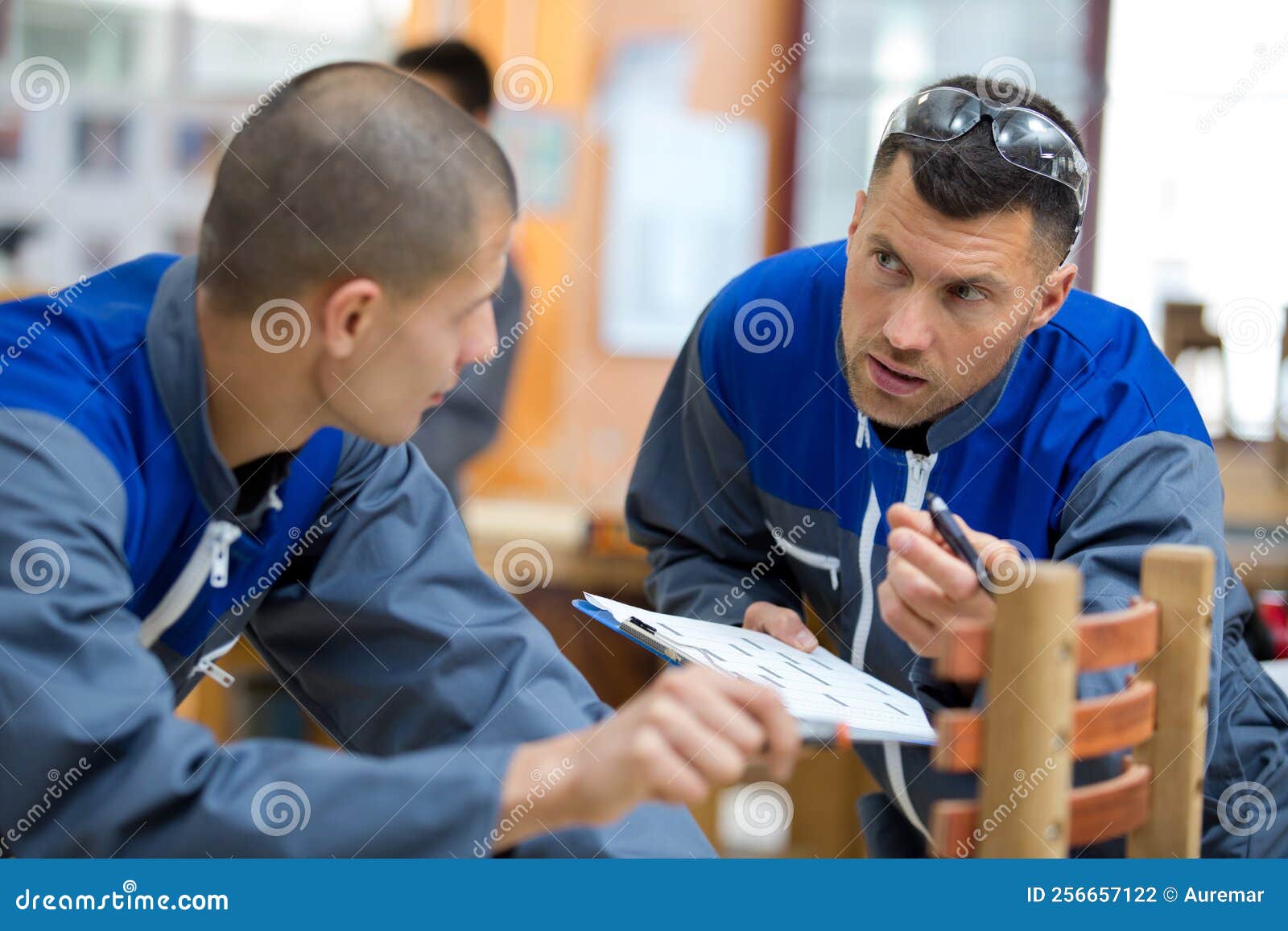 He Checking Clipboard in Workshop Stock Photo - Image of preparing ...