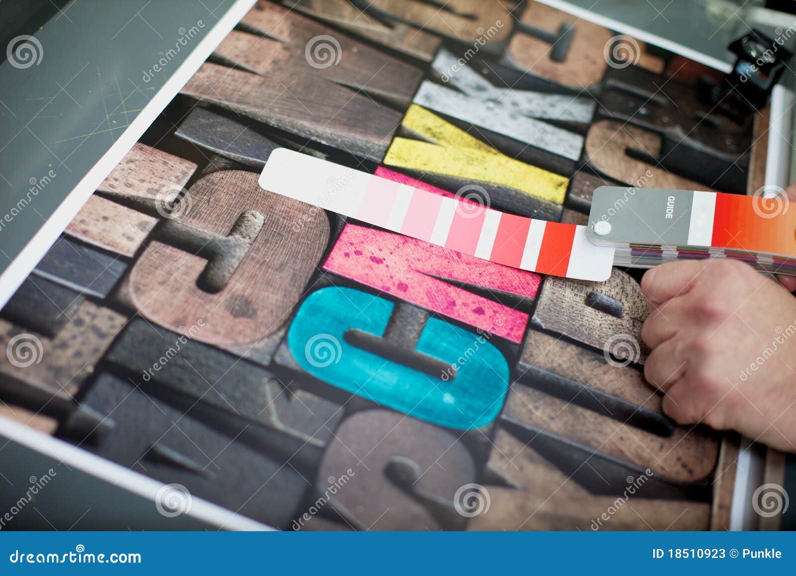Checking the colour stock image. Image of checking, industry - 18510923