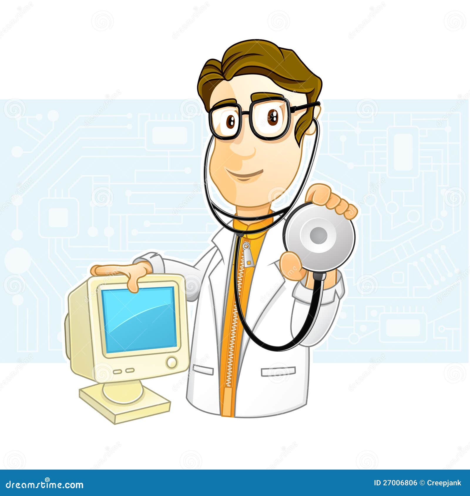 Checking Computer stock vector. Illustration of monitor - 27006806