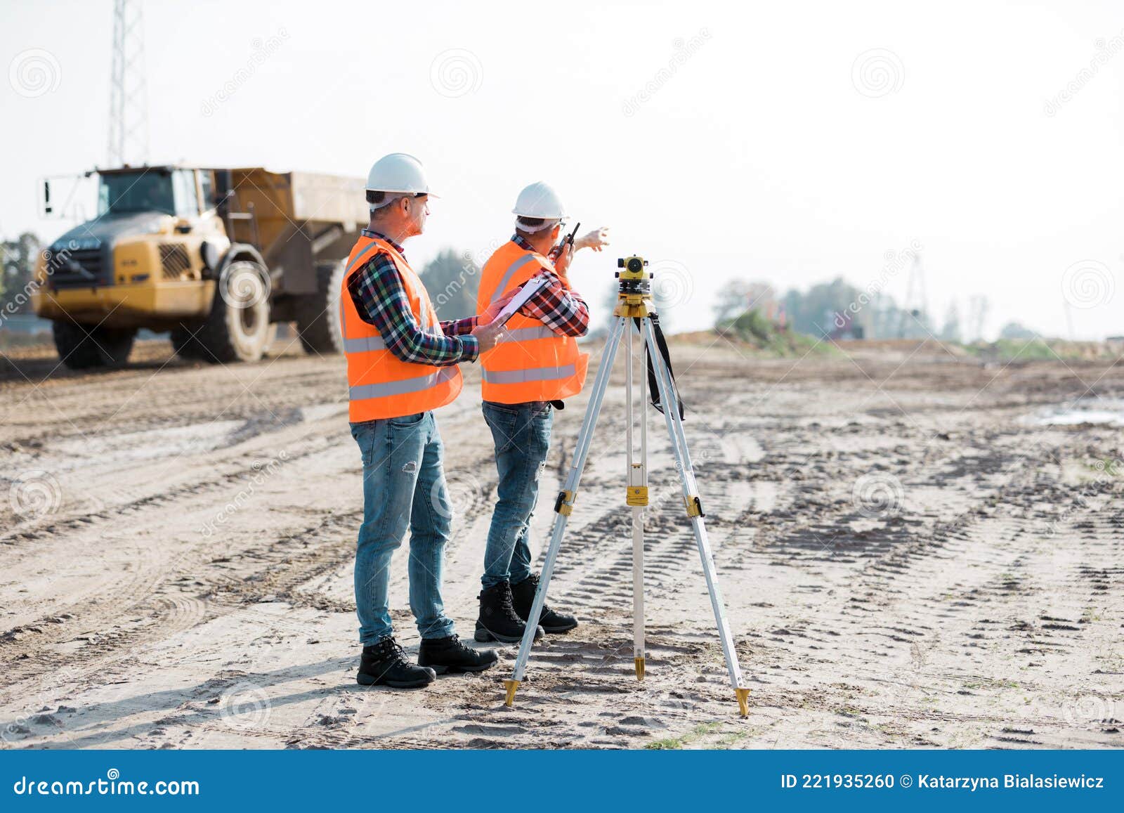 Checking the Constraction Site Stock Photo - Image of measure, area ...