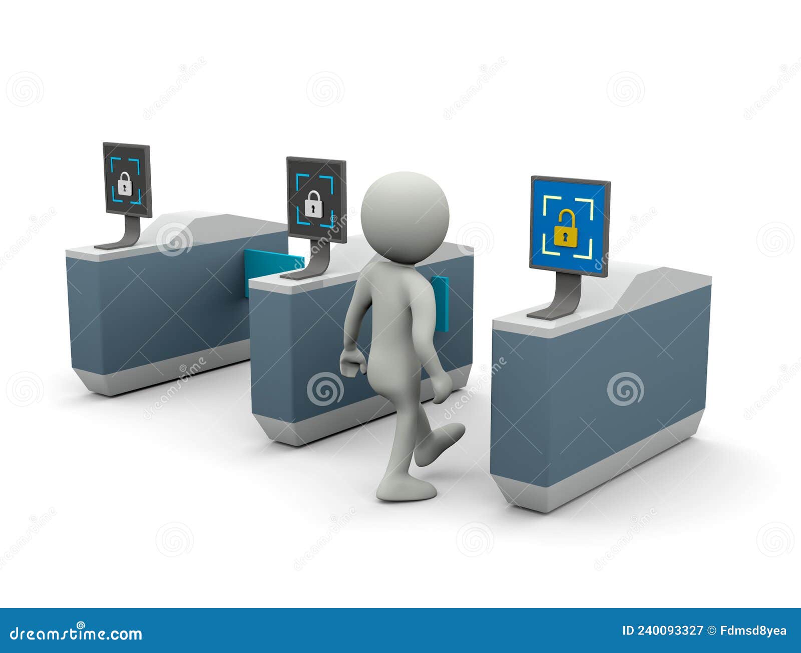 Checking the control gate stock illustration. Illustration of business ...