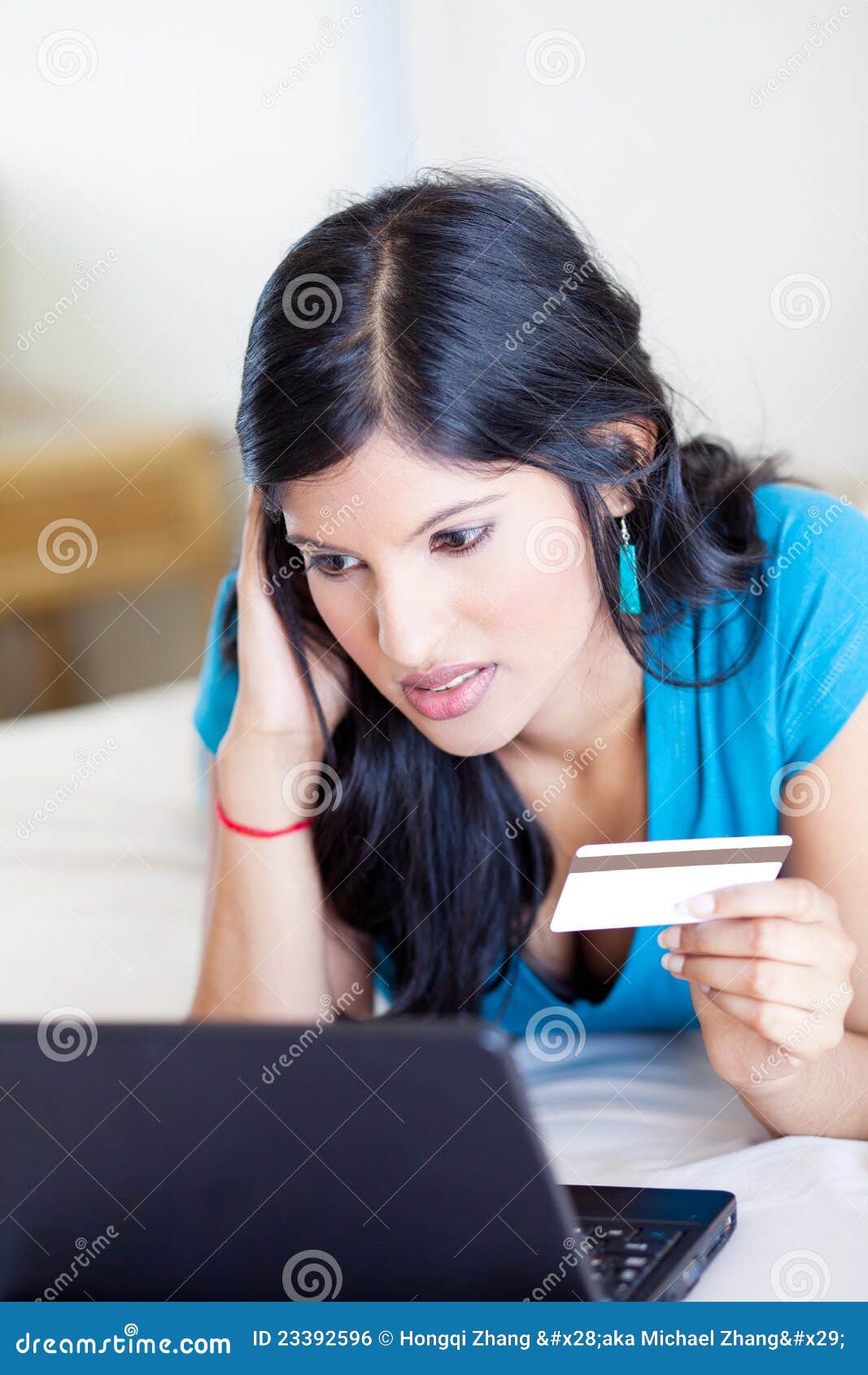 Checking Credit Card Balance Stock Photo - Image of attractive ...
