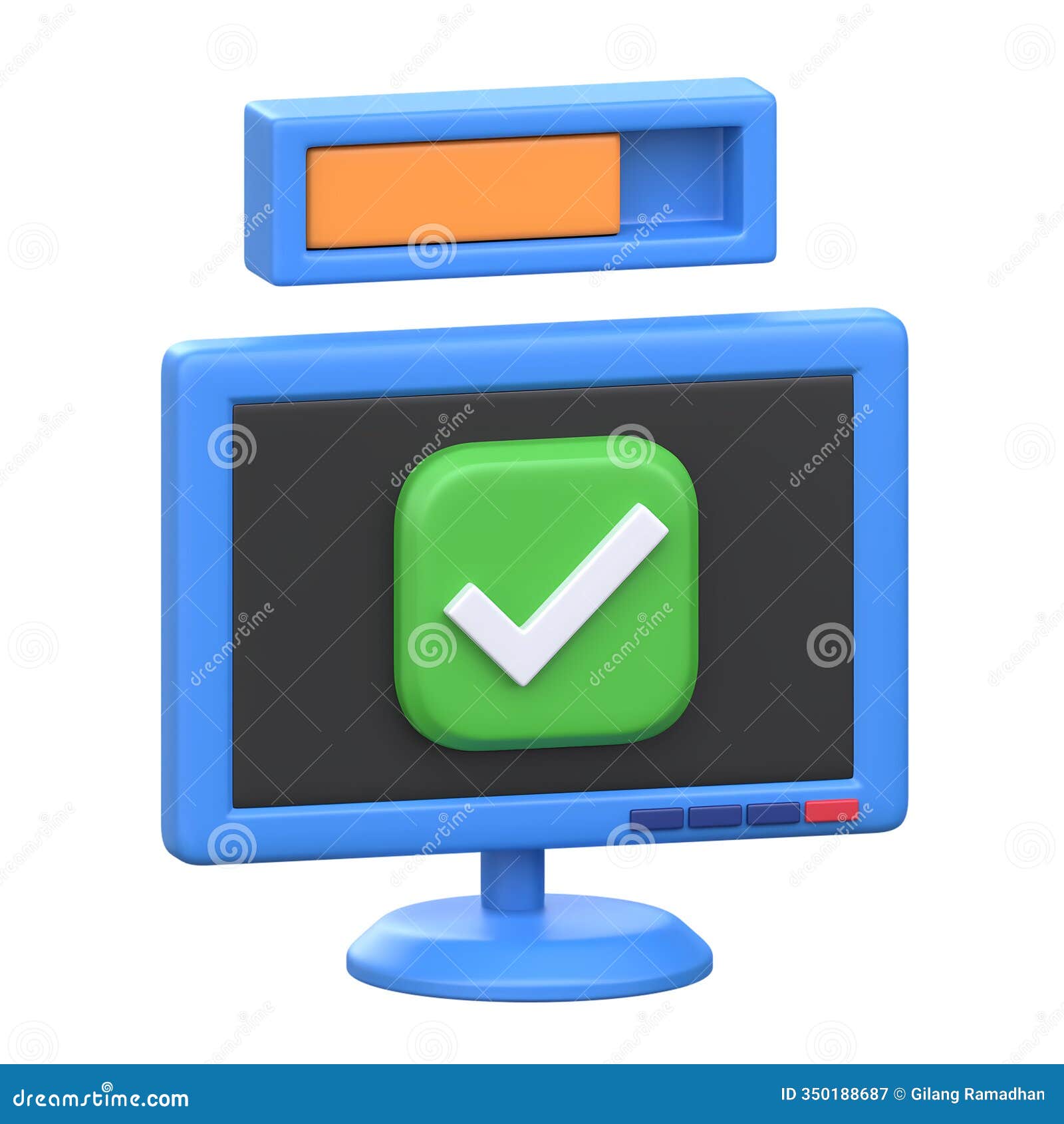 Checking 3D Icon stock illustration. Illustration of green - 350188687