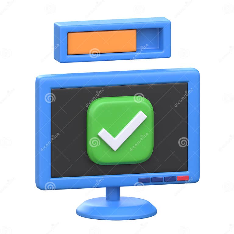 Checking 3D Icon stock illustration. Illustration of green - 350188687