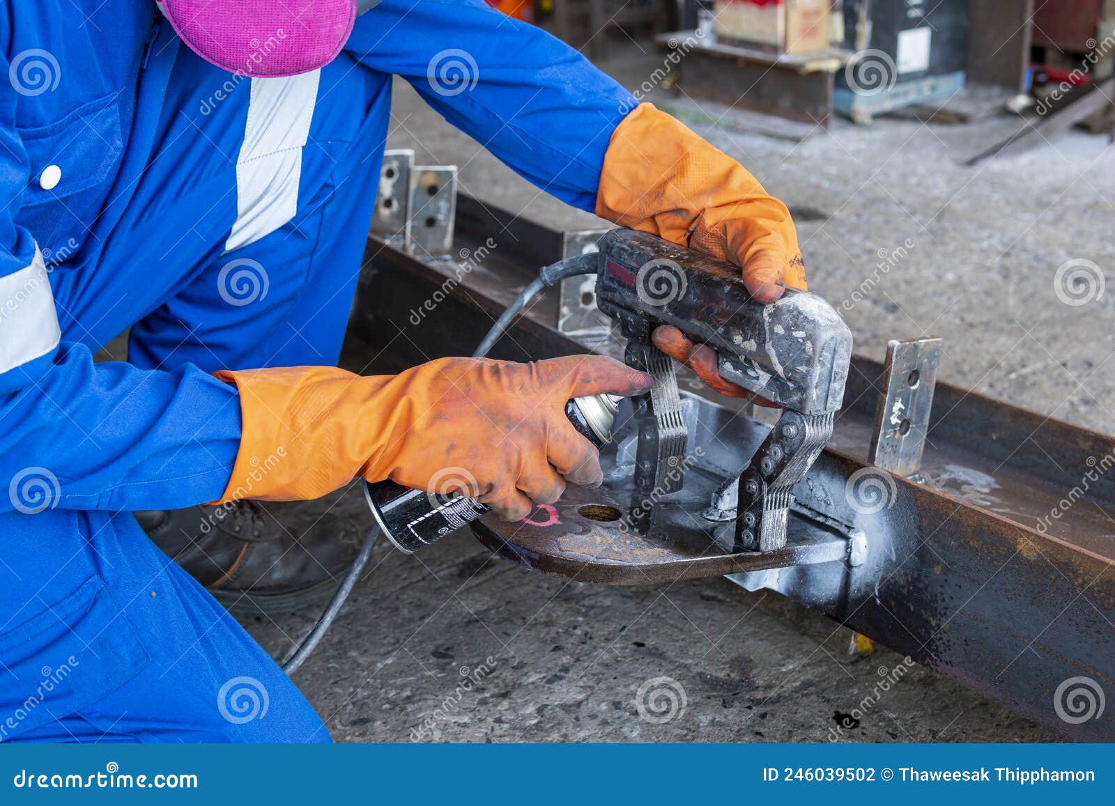 Checking Defect In Welded With Process Ultrasonic Testing UT Royalty ...