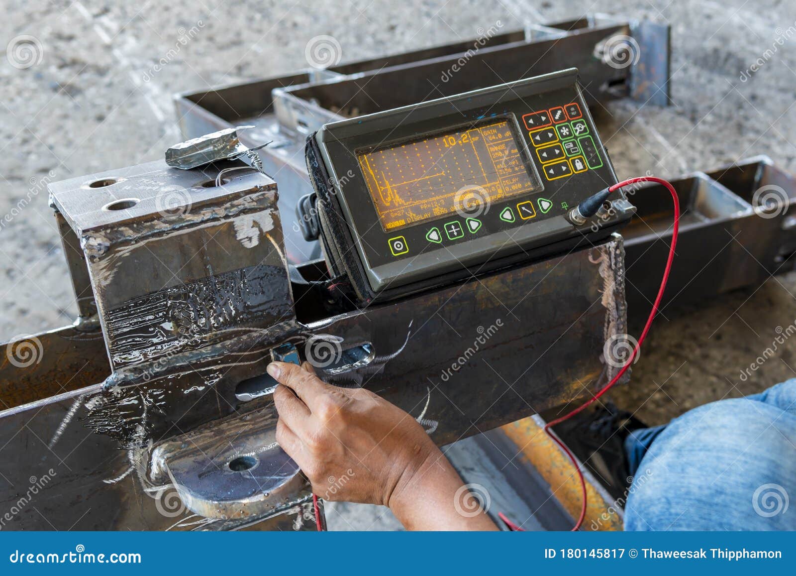 Checking Defect in Welded with Process Ultrasonic Testing UT Stock ...