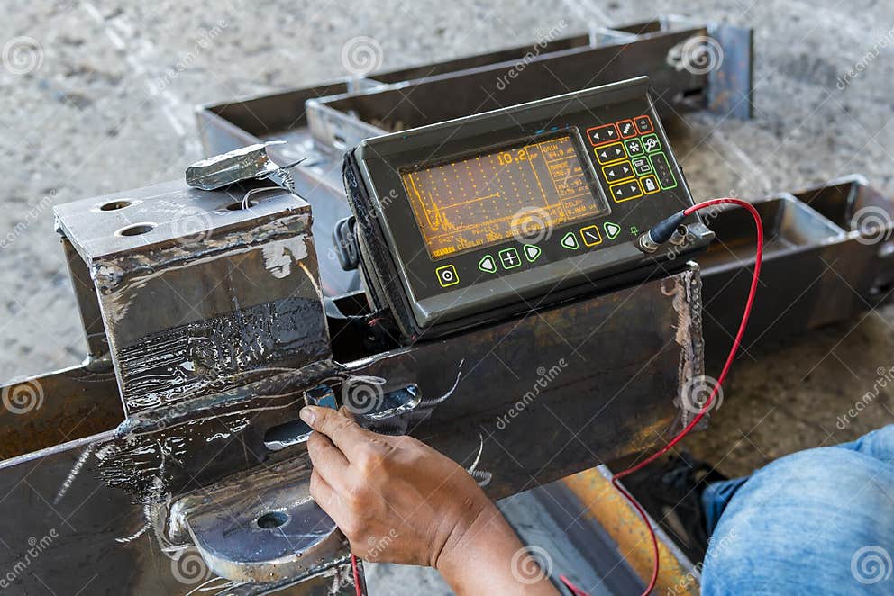 Checking Defect in Welded with Process Ultrasonic Testing UT Stock ...
